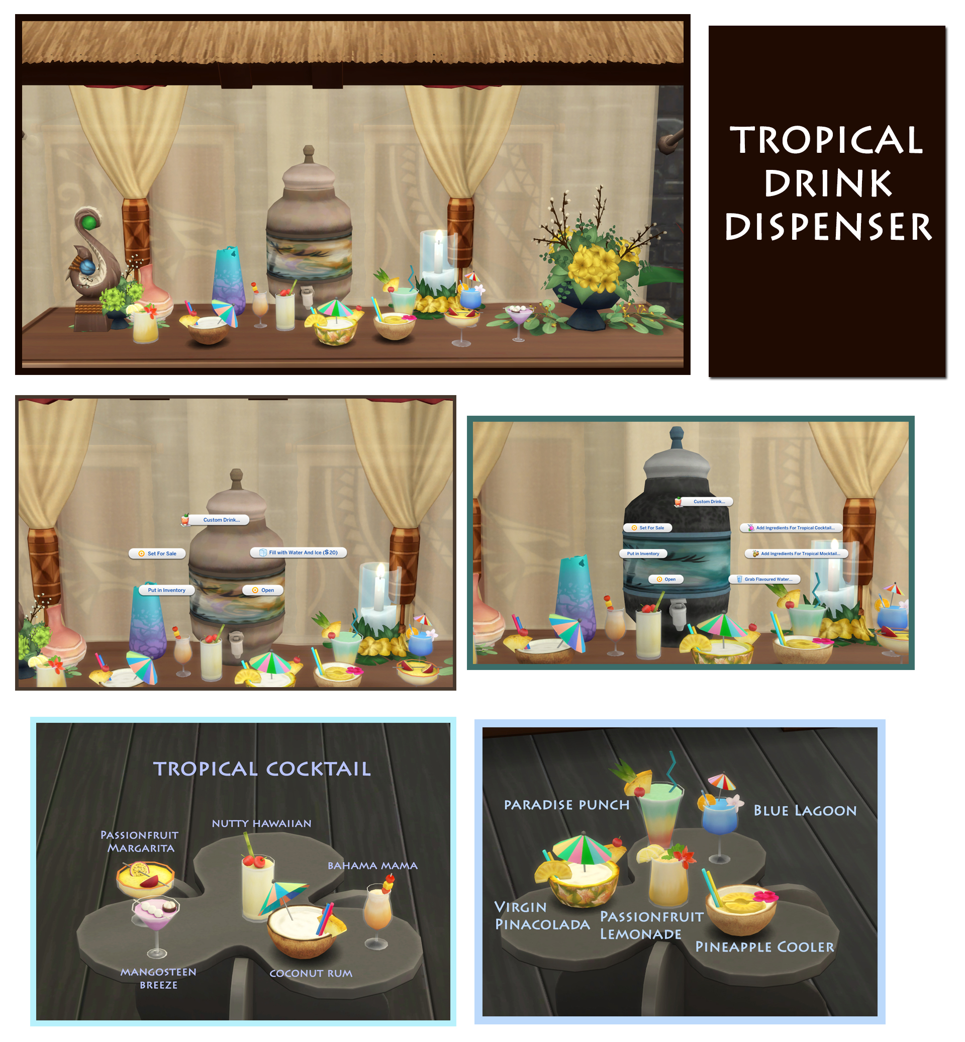 Tropical Drink Dispenser – Cocktails and Mocktails – icemunmun